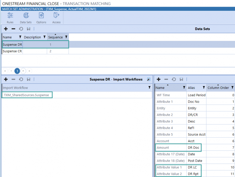 OneStream Transaction Matching - Data Splitting Workflow Profile