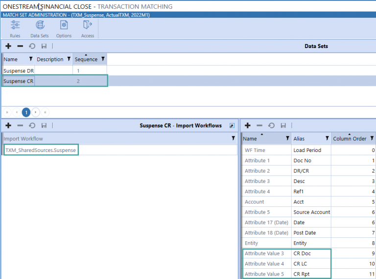 OneStream Transaction Matching - Data Splitting Workflow Profile